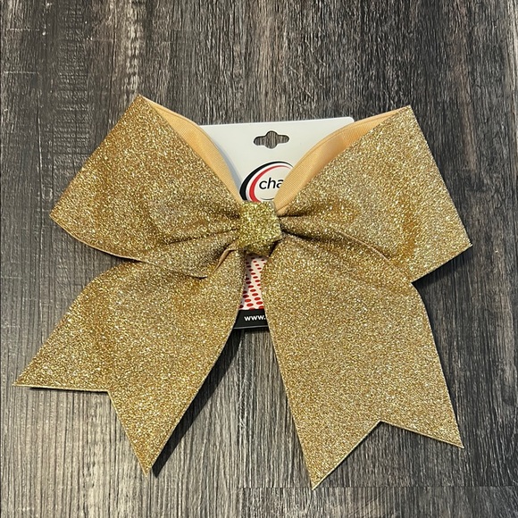 Chasse | Accessories | Gold Glitter Cheer Bow | Poshmark